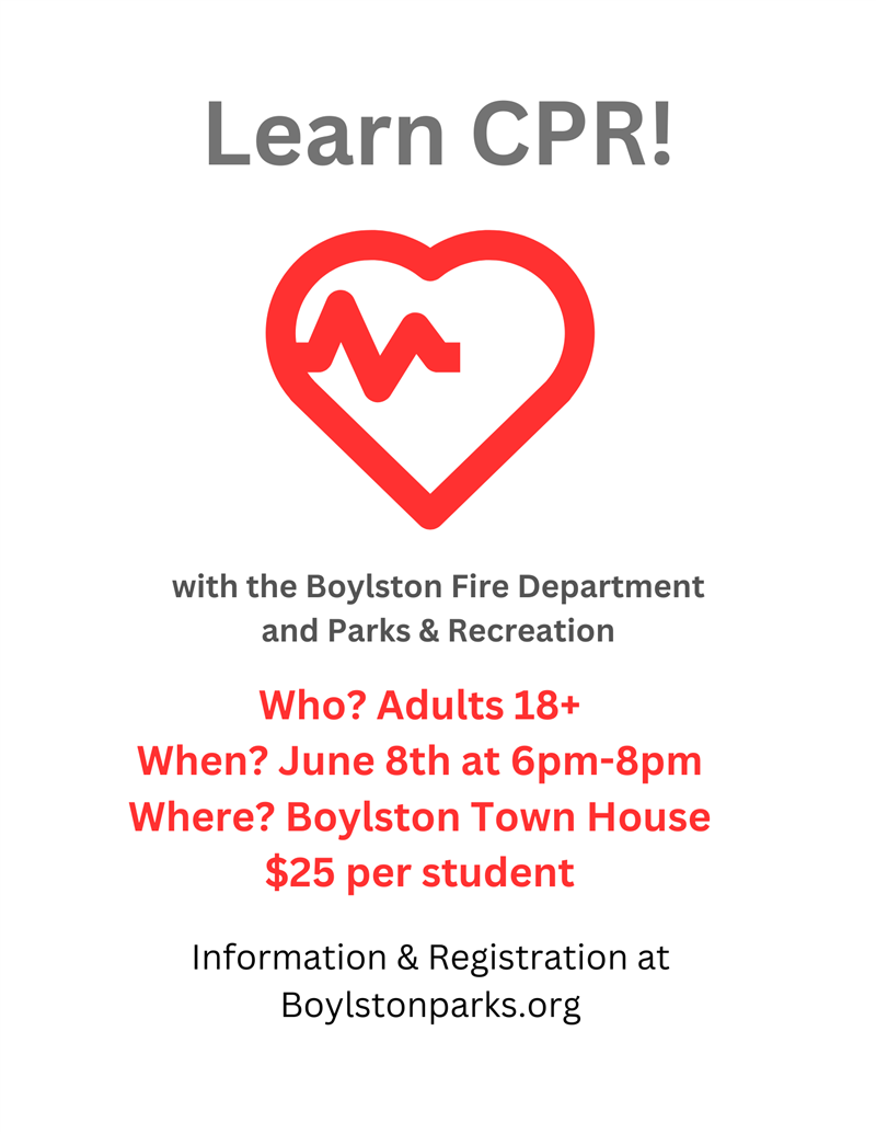 Boylston Parks and Recreation: CPR for Adults